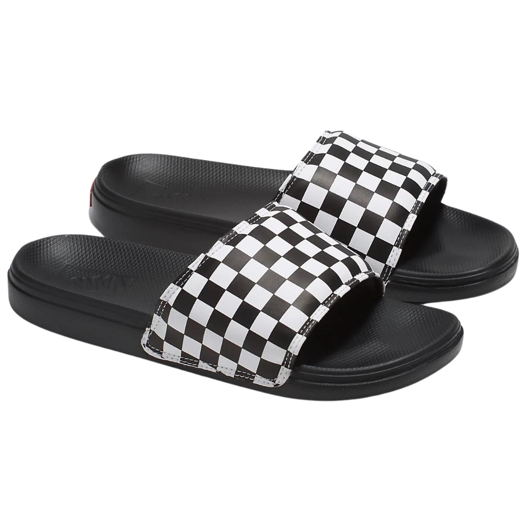 Vans La Costa Slide-On Checkerboard True White / Black Slides Sandals ...